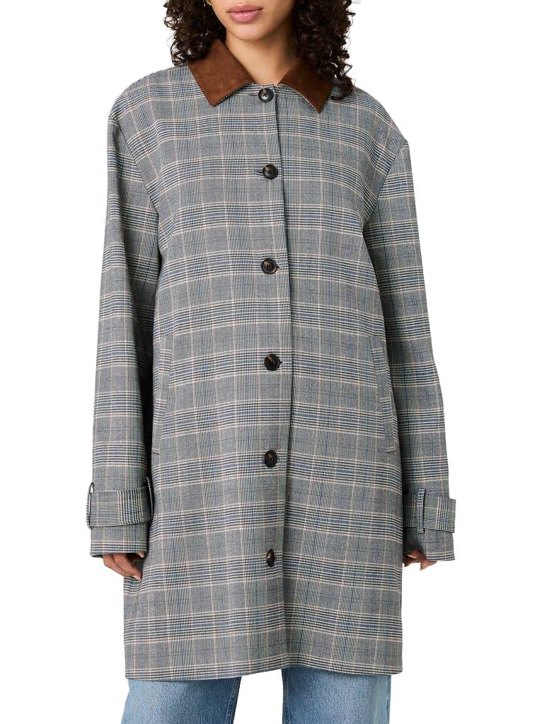 FRENCH CONNECTION French Connection Matteo Plaid Jacket with Faux Suede Collar